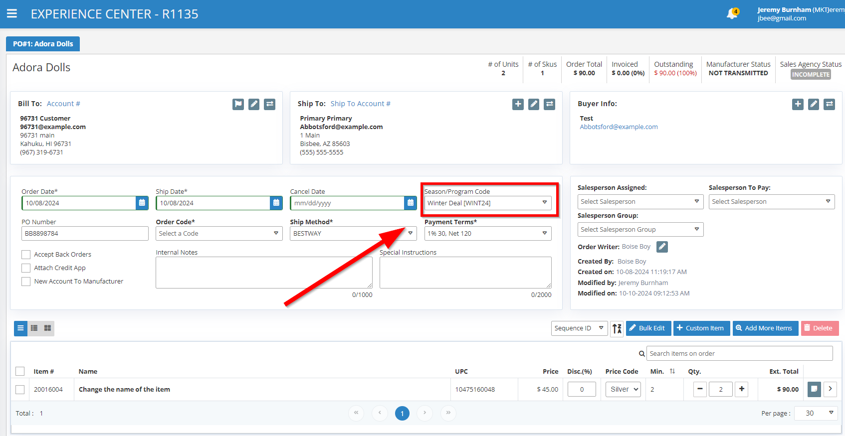 Seasons/Program Codes – MarketTime Support Center