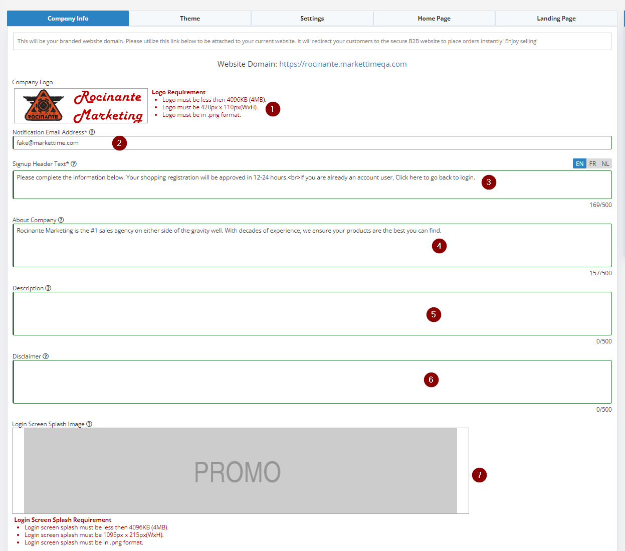 Managing your B2B Website Theme/Settings – MarketTime Support Center